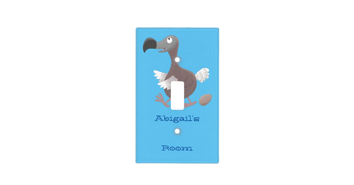 Funny dodo bird cartoon illustration light switch cover | Zazzle