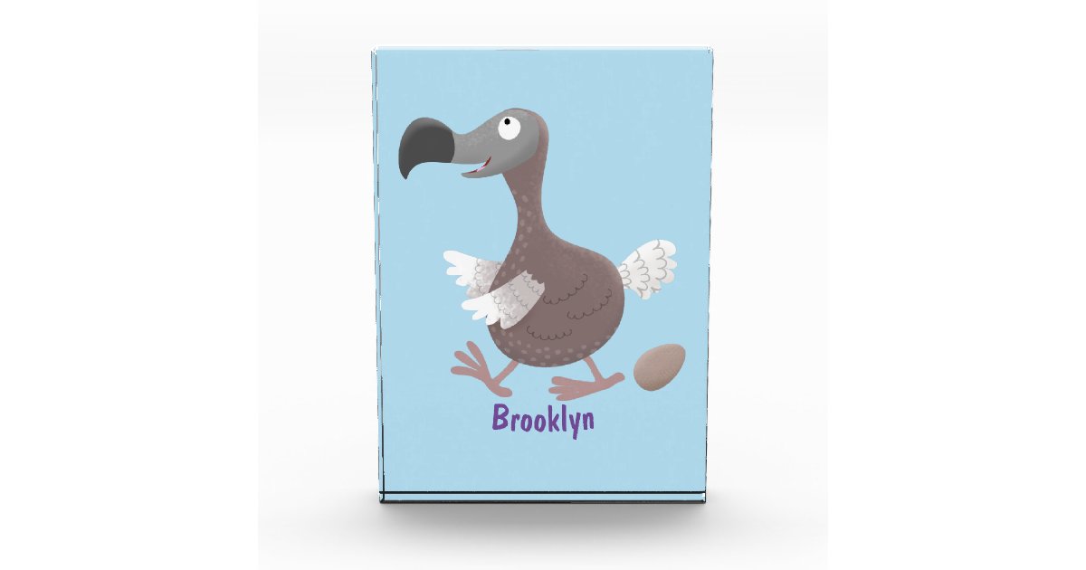 Funny dodo bird cartoon illustration photo block | Zazzle