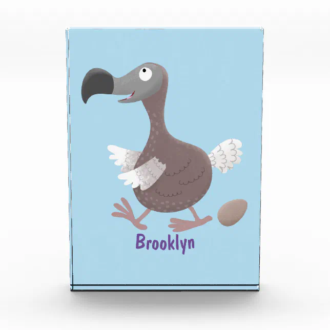 Funny dodo bird cartoon illustration photo block | Zazzle