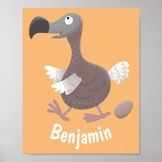 Funny dodo bird cartoon illustration poster | Zazzle.com