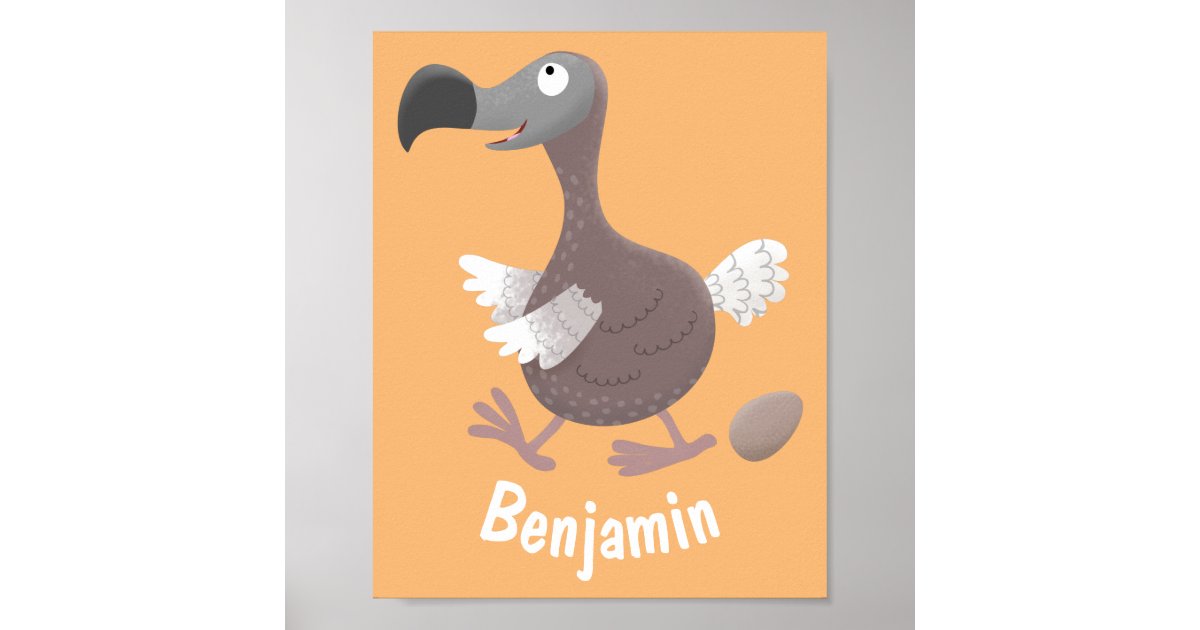 Funny dodo bird cartoon illustration poster | Zazzle