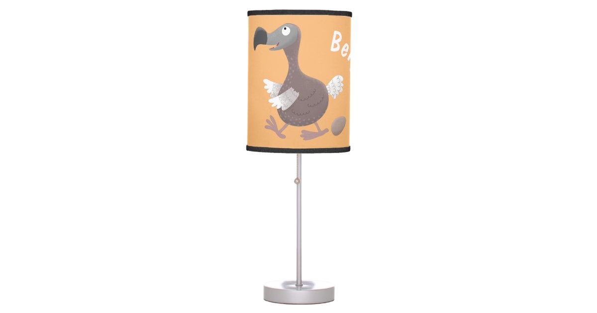 Funny dodo bird cartoon illustration table lamp | Zazzle