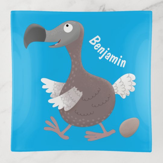Funny dodo bird cartoon illustration trinket tray | Zazzle.com