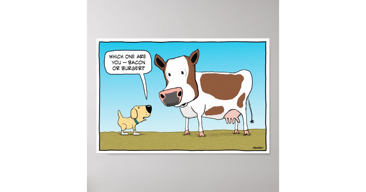 Funny Dog and Cow poster | Zazzle