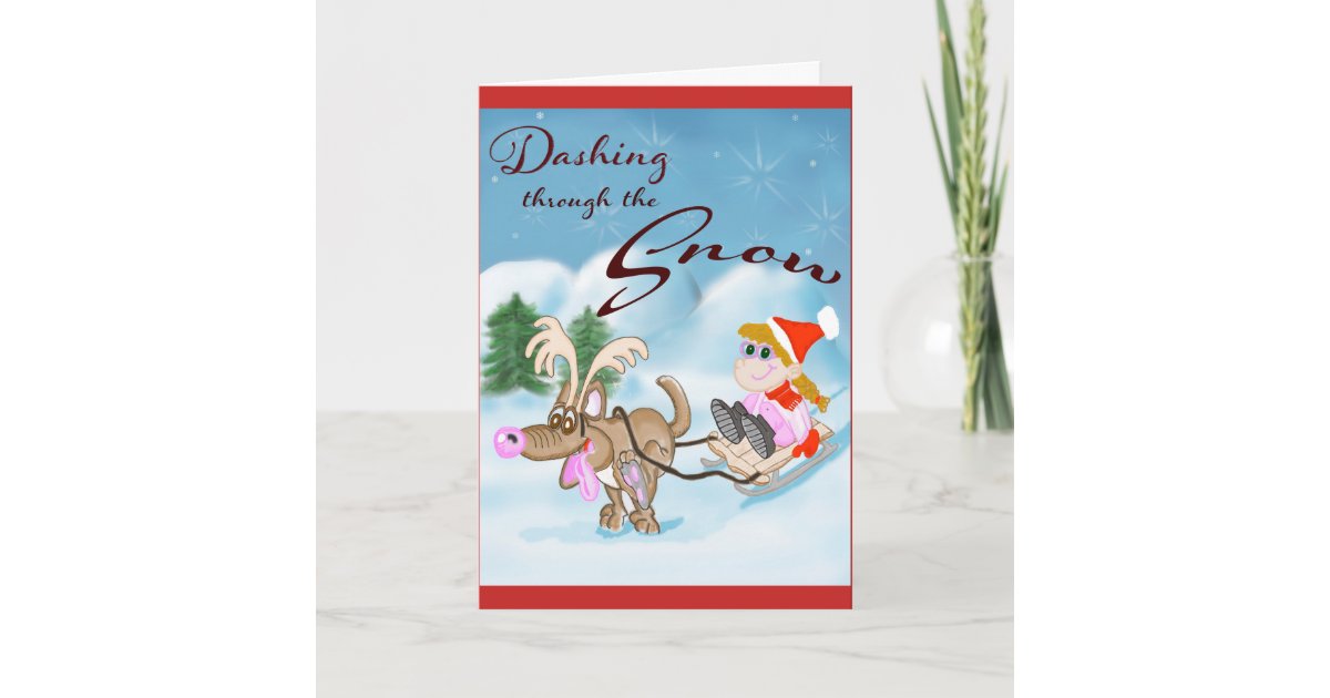 Funny Dog Cartoon Christmas Card | Zazzle