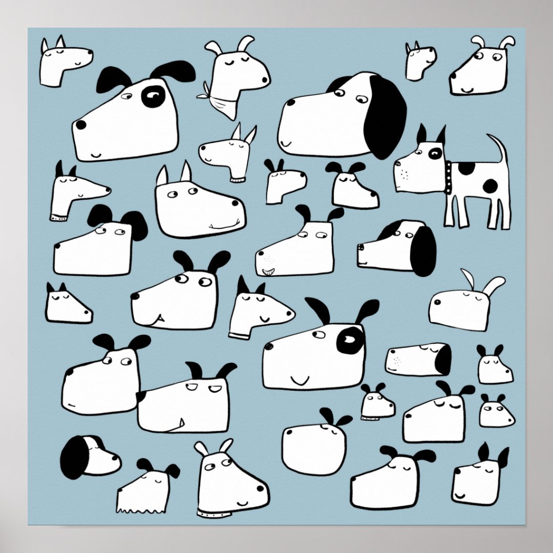 Funny Dog Cartoon Poster | Zazzle