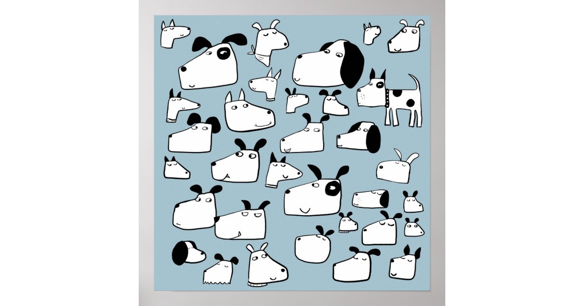 Funny Dog Cartoon Poster | Zazzle