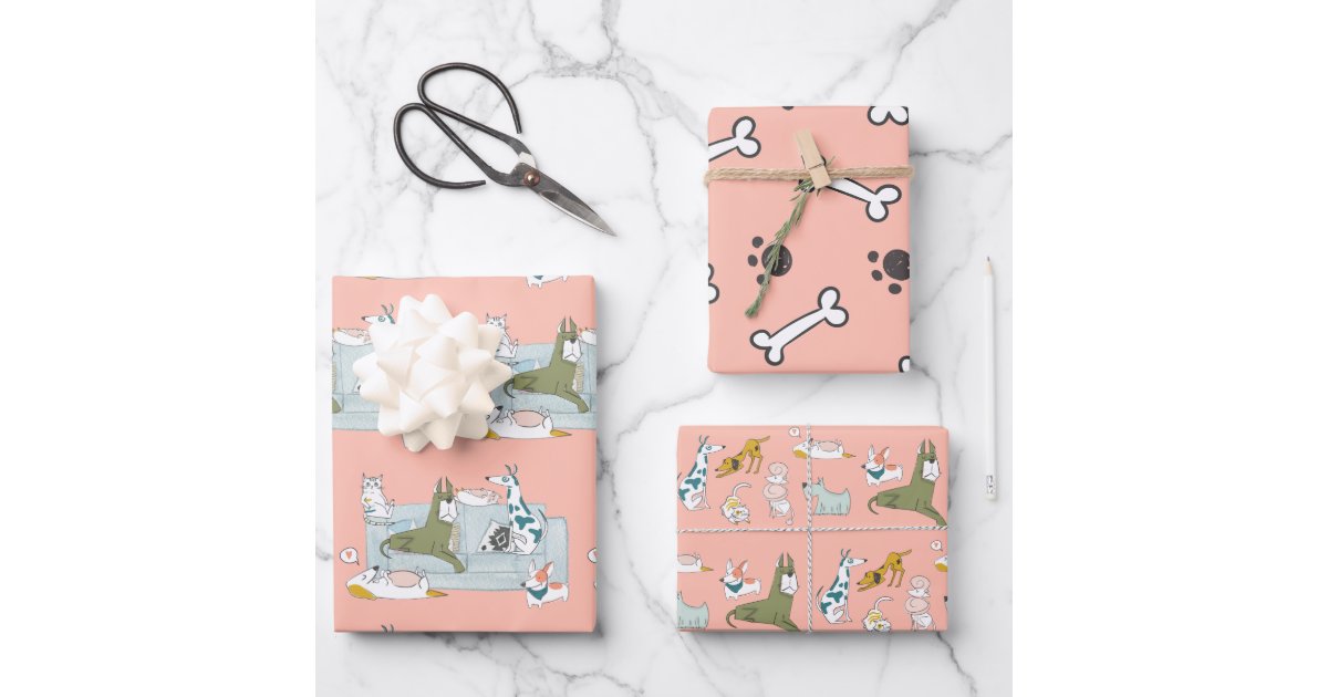 Funny Dog & Cat Pets Cartoon Wrapping Paper Sheets | Zazzle