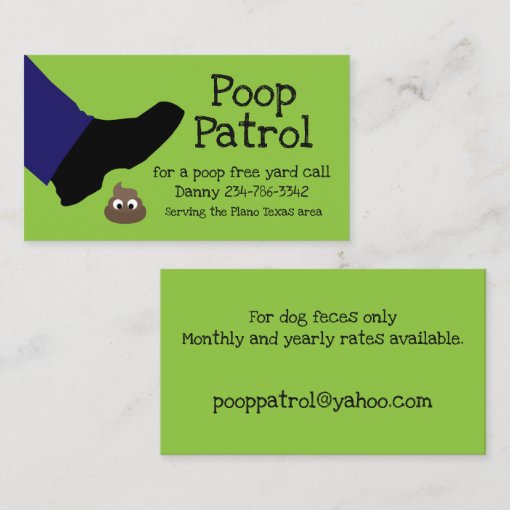 Funny Dog Clean Up Business Card | Zazzle