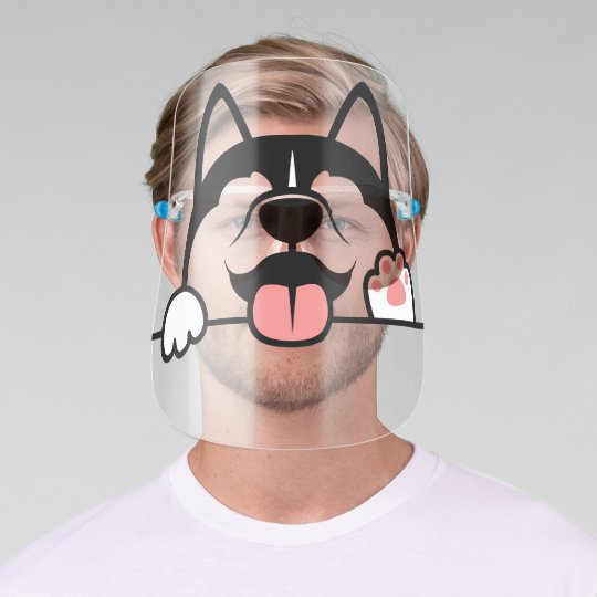 Funny Dog Face Face Shield | Zazzle.com