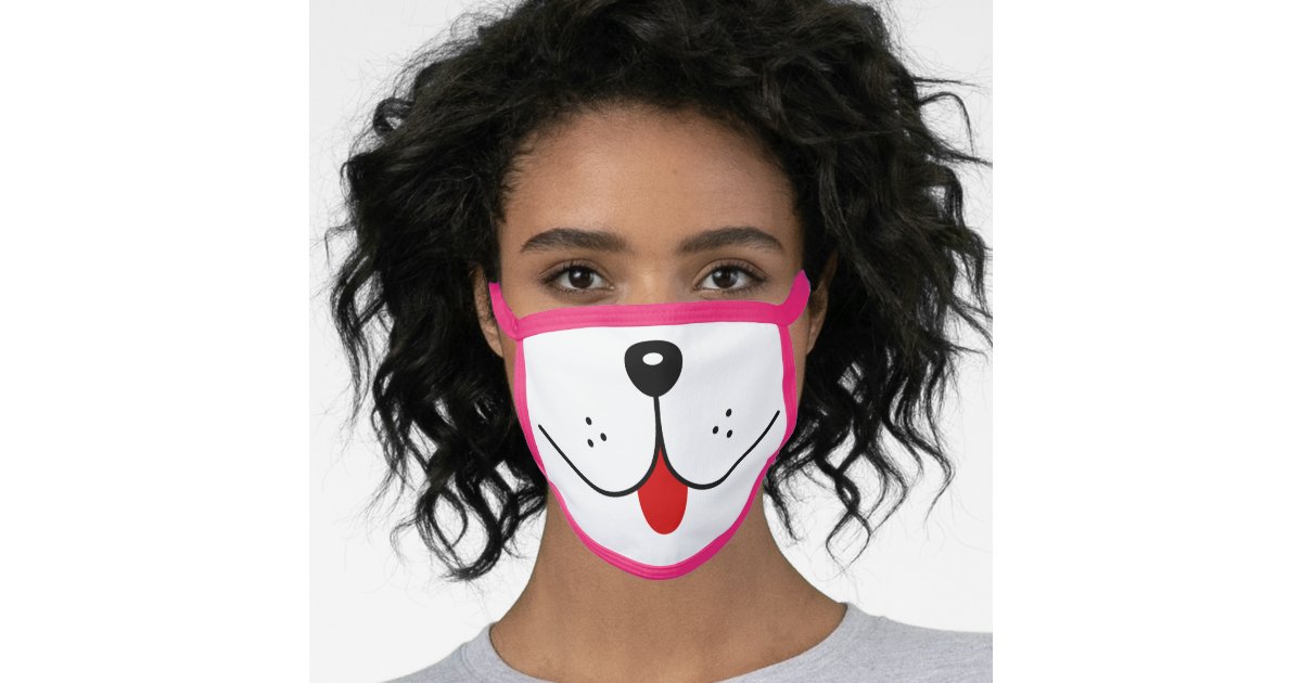 Funny Dog Face Mouth Red Tongue Dogs Nose Cute Face Mask | Zazzle