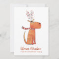 Funny Dog Fake Reindeer Holiday Card | Zazzle
