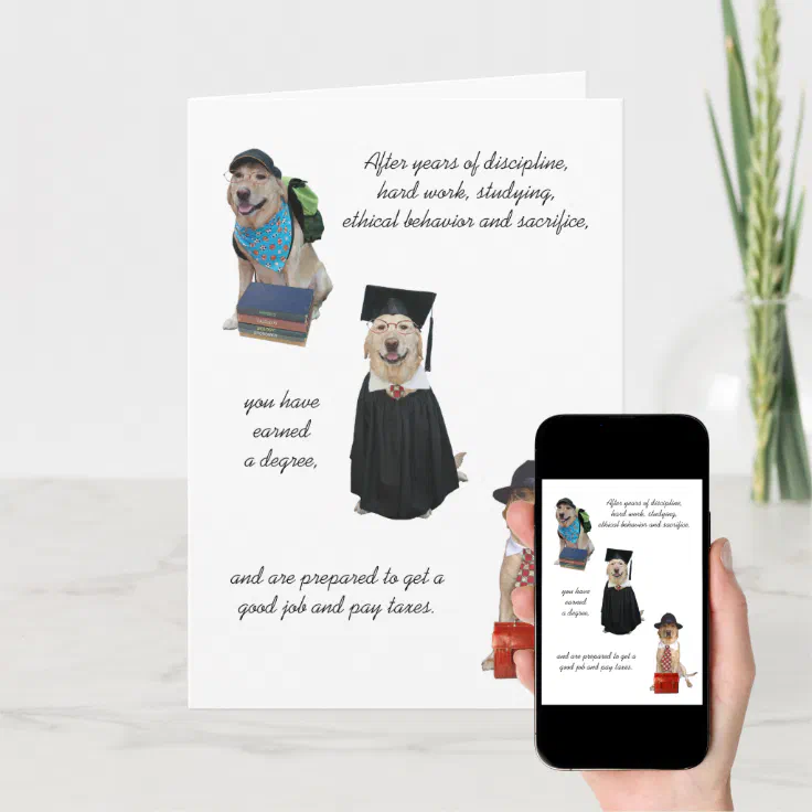 Funny Dog Graduation Card | Zazzle