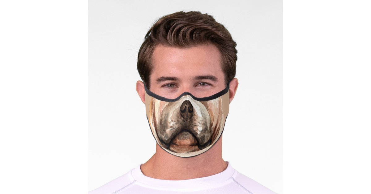 funny dog mouth nose overlay | bulldog premium face mask | Zazzle
