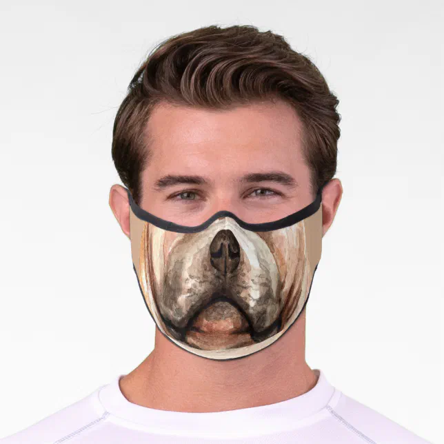 funny dog mouth nose overlay | bulldog premium face mask | Zazzle