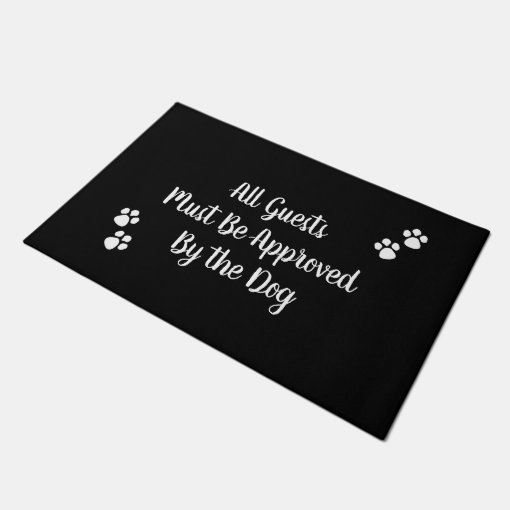 Funny Dog Paws and Text Greeting Guests Doormat | Zazzle