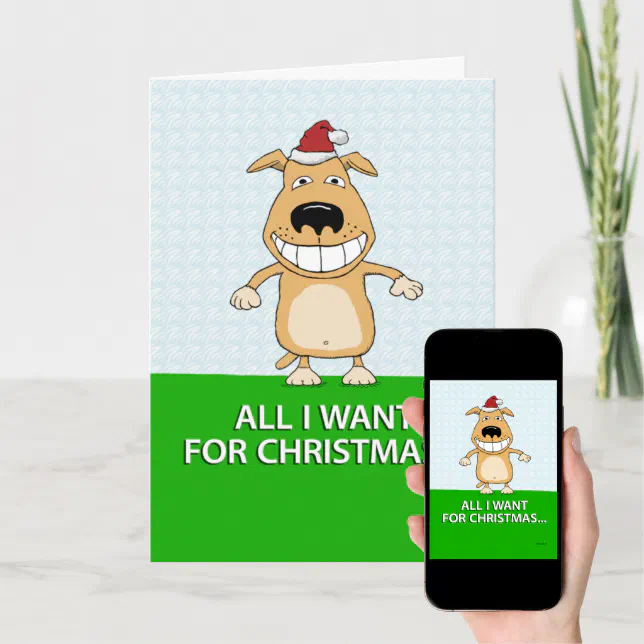 Funny Dog Wish List Christmas Holiday Card | Zazzle