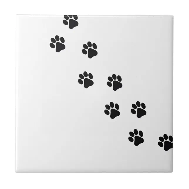Funny dog's paw print tile | Zazzle