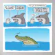 Funny Dolphin, Shark and Sad Alligator Poster | Zazzle