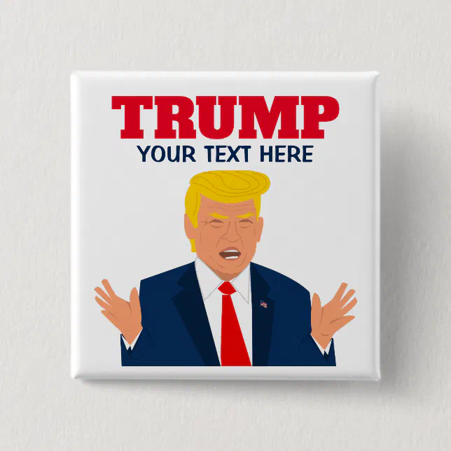 Funny Donald Trump cartoon caricature pinback Button | Zazzle