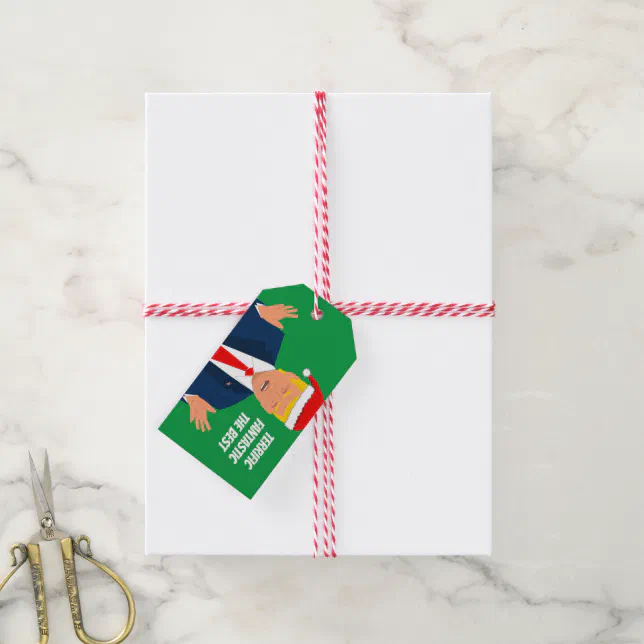 Funny Donald Trump cartoon to and from gift tags | Zazzle