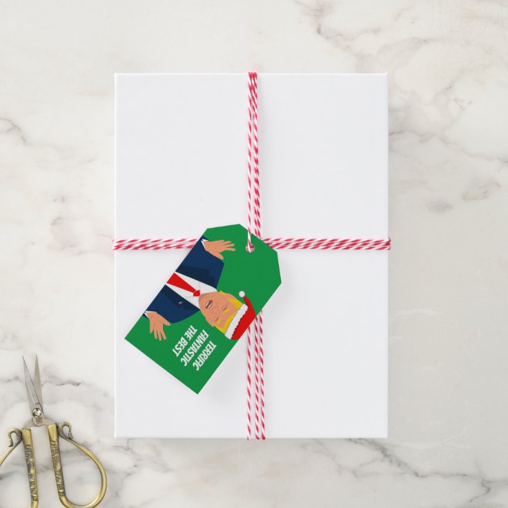 Funny Donald Trump cartoon to and from gift tags | Zazzle