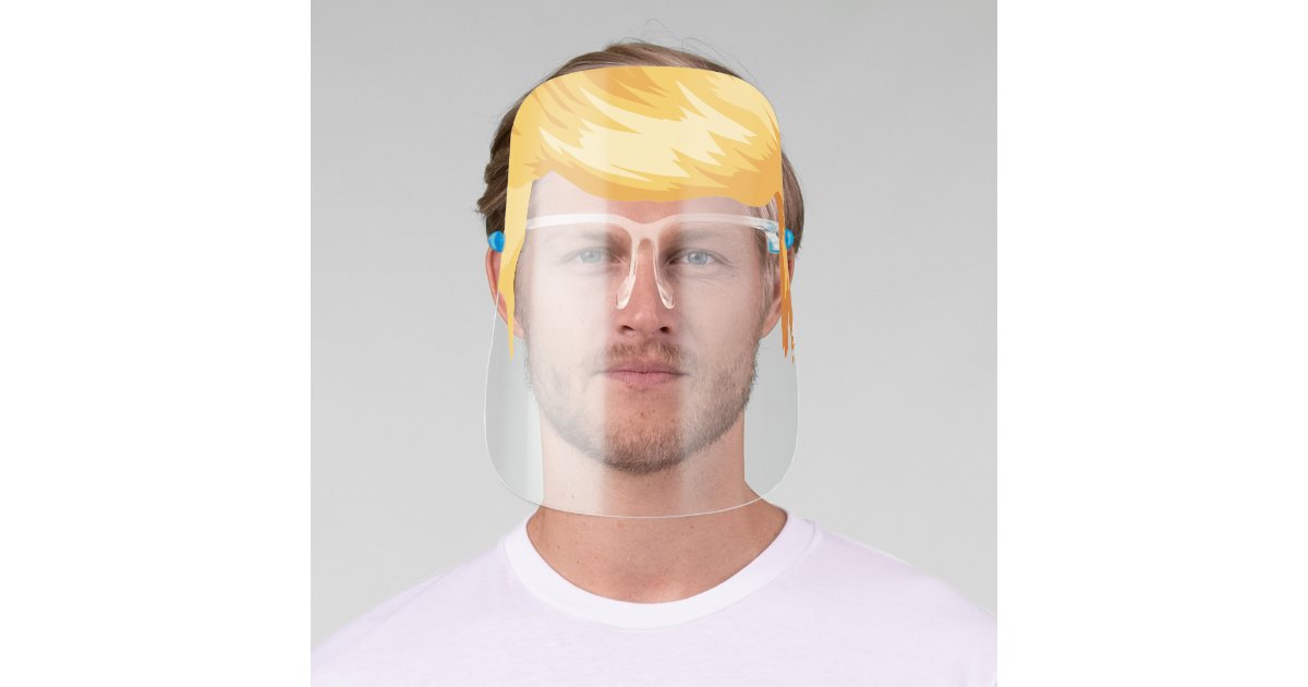 Funny Donald Trump Combover Hair Face Shield | Zazzle