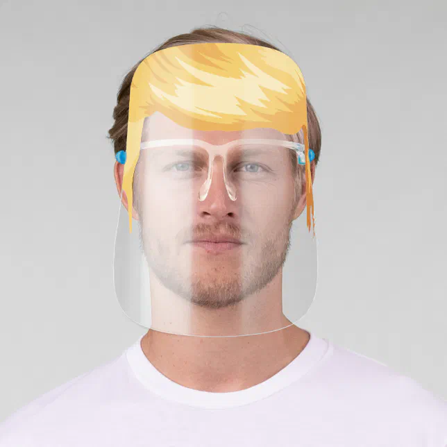 Funny Donald Trump Combover Hair Face Shield | Zazzle