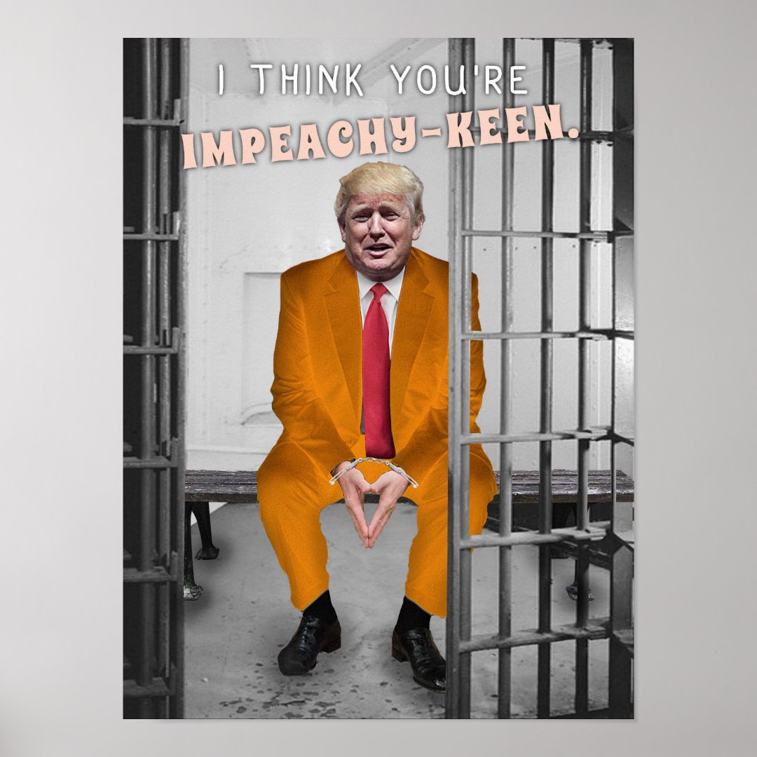 Funny Donald Trump Impeachment Prison Humor Poster | Zazzle