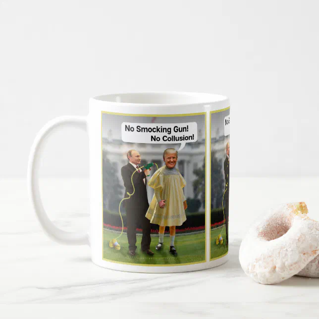 Funny Donald Trump Putin Smocking Gun Joke Coffee Mug | Zazzle