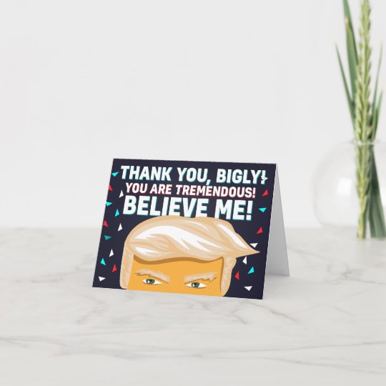 Funny Donald Trump Themed Thank You Card | Zazzle.com