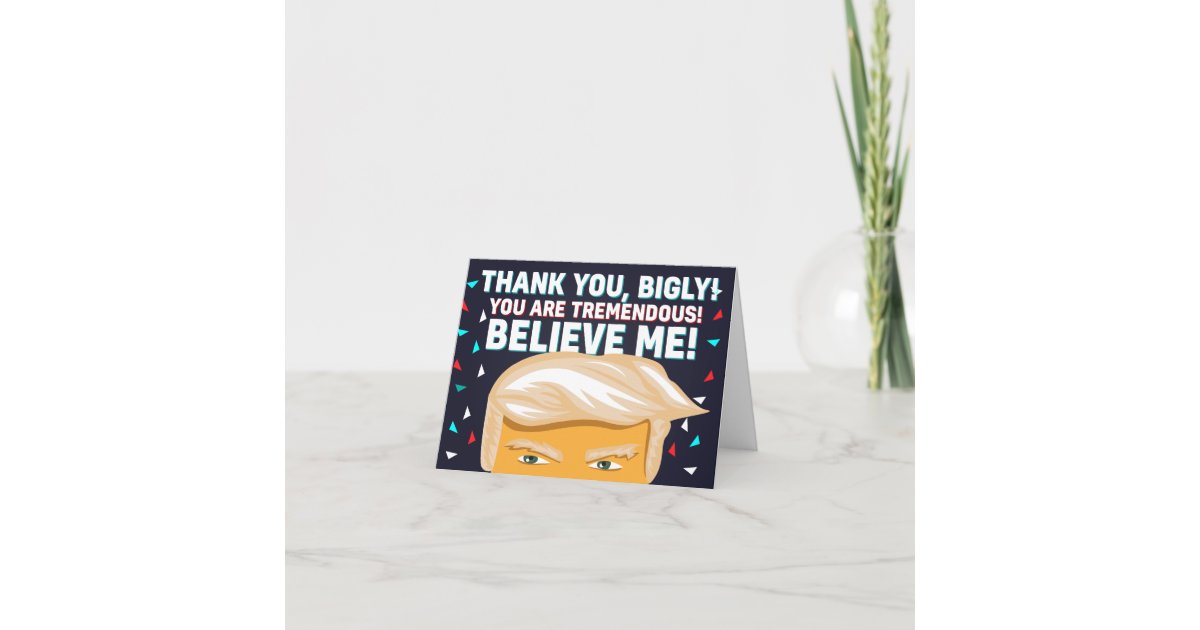 Funny Donald Trump Themed Thank You Card | Zazzle