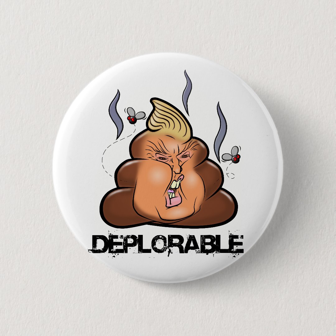 Funny Donald Trump - Trumpy-Poo Poo Emoji Icon Button | Zazzle