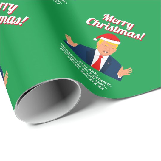 Funny Donald Trump with Santa Claus hat Christmas Wrapping Paper ...