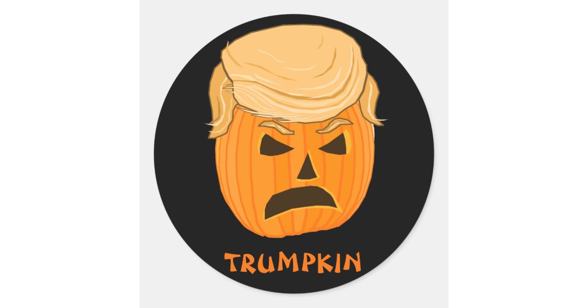 Funny Donald Trumpkin Pumpkin Jack-o-lantern Classic Round Sticker | Zazzle