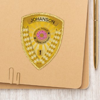 Funny Donut Inspector Badge | Zazzle