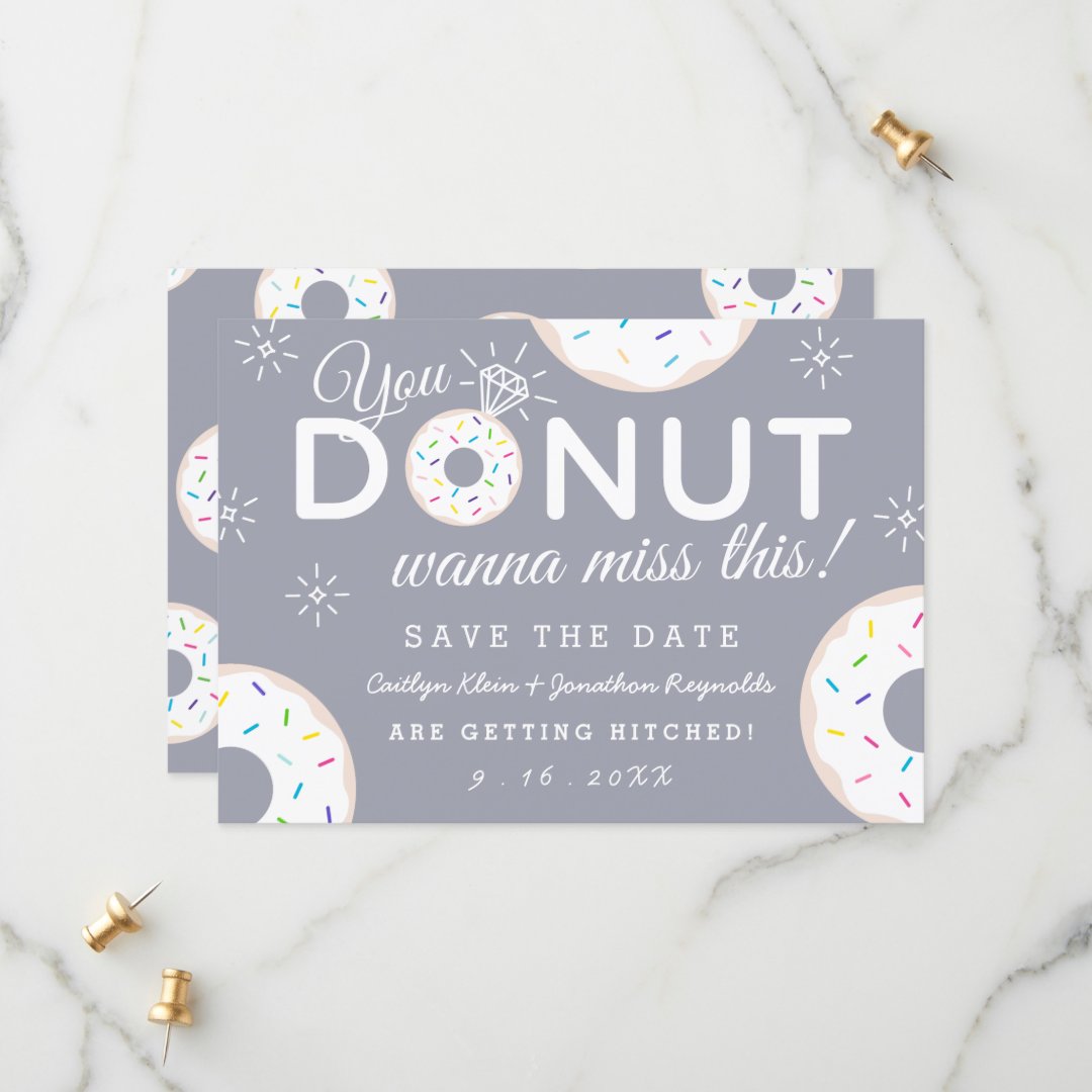 Funny Donut Themed Wedding Save the Dates Save The Date | Zazzle