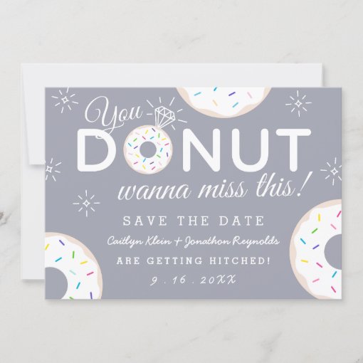 Funny Donut Themed Wedding Save the Dates Save The Date | Zazzle