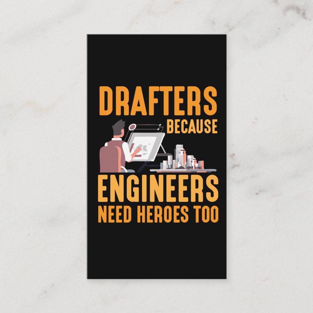 Funny Drafting Technician Gift for Drafters Business Card | Zazzle