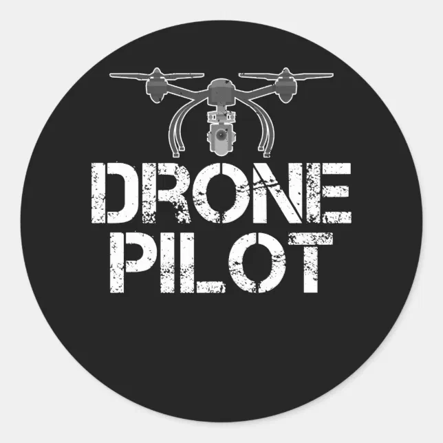 Funny Drone Pilot for Drone Flying Classic Round Sticker | Zazzle