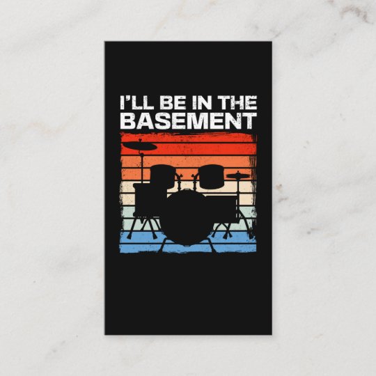Funny Drum Set Retro Drummer Business Card | Zazzle.com