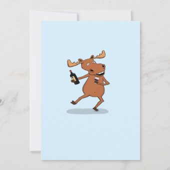 Funny Drunk Dancing Moose Birthday Party Invitation | Zazzle