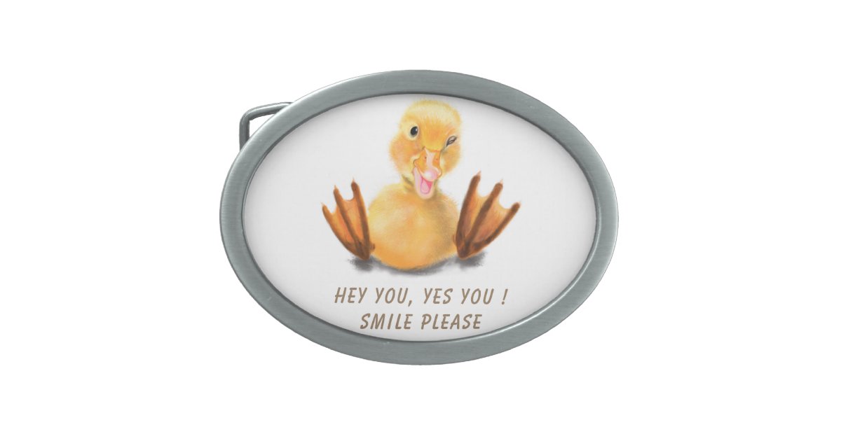 Funny Duck Belt Buckle - Custom Text | Zazzle