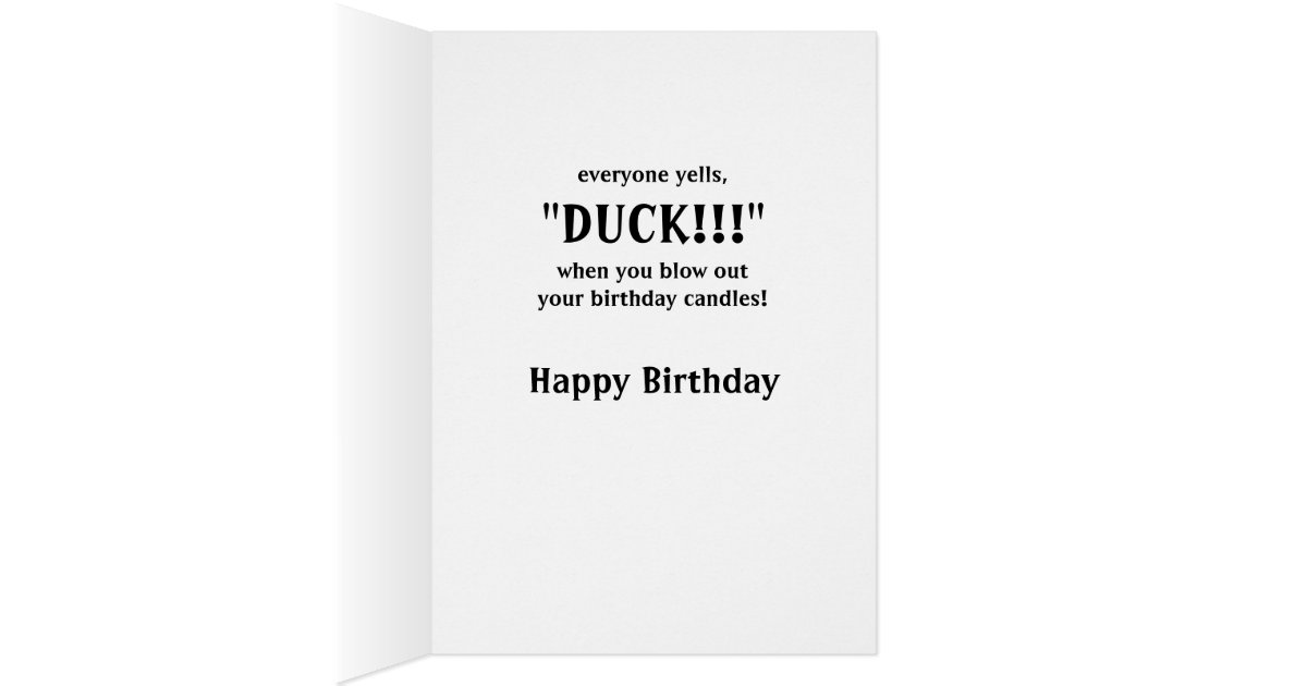 Funny Duck Birthday Card | Zazzle