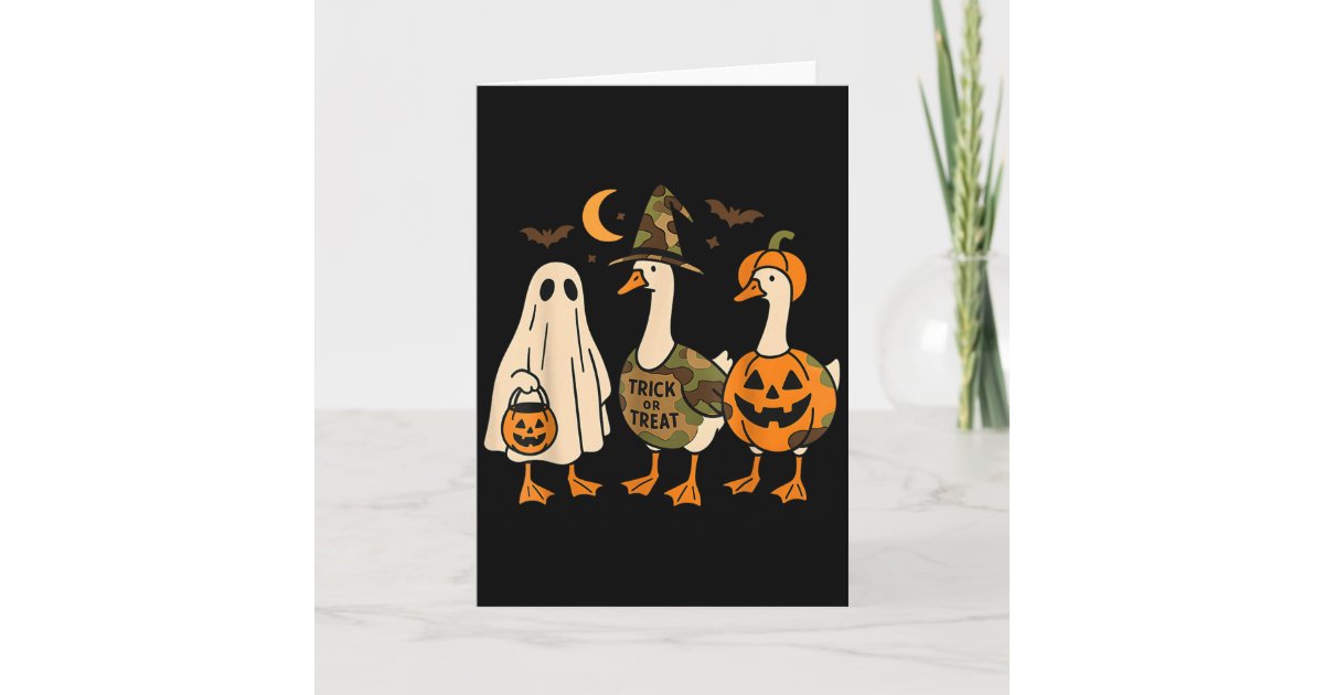 Funny Duck Duck Boo Halloween Costume Duck Card | Zazzle
