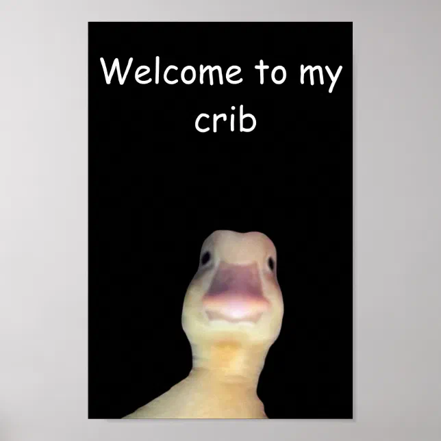 Funny Duck Meme: Welcome to My Crib Duck Poster | Zazzle