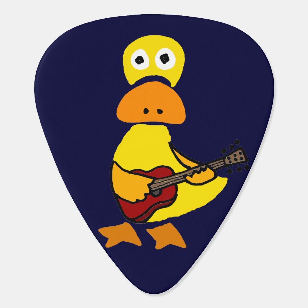 Funny Duck Playing Guitar Guitar Pick | Zazzle
