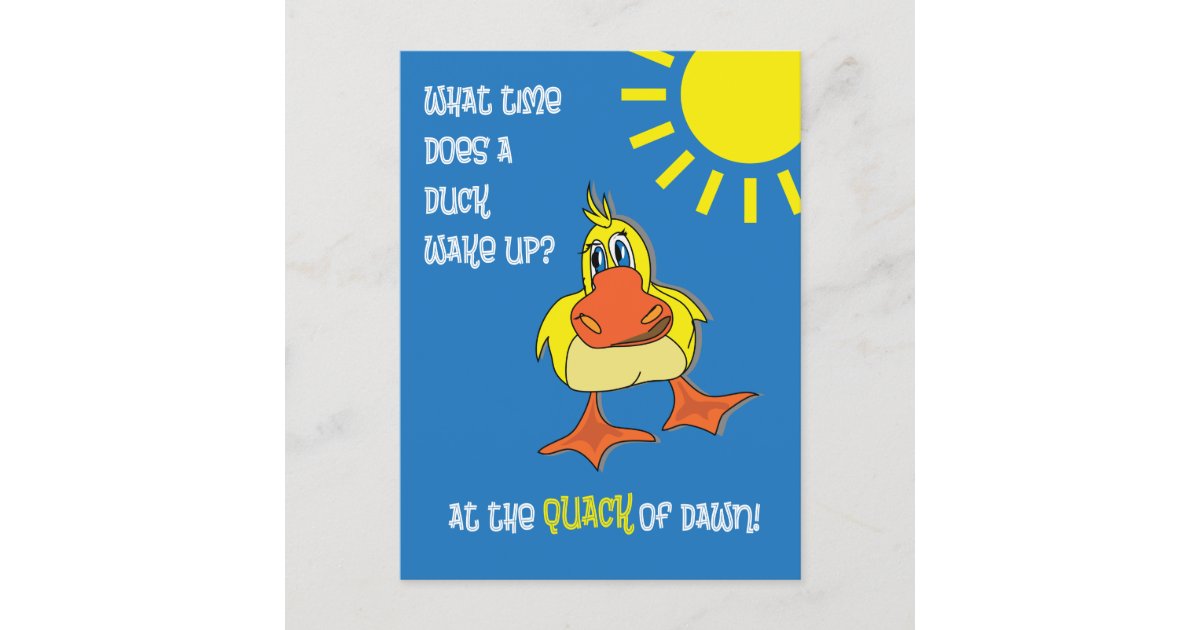 Funny Duck Riddle for Kids Postcard | Zazzle