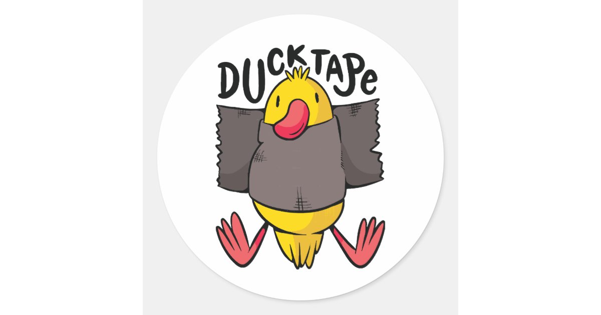 Funny Duck Tape Classic Round Sticker | Zazzle
