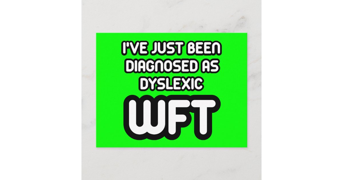 Funny dyslexic postcard | Zazzle